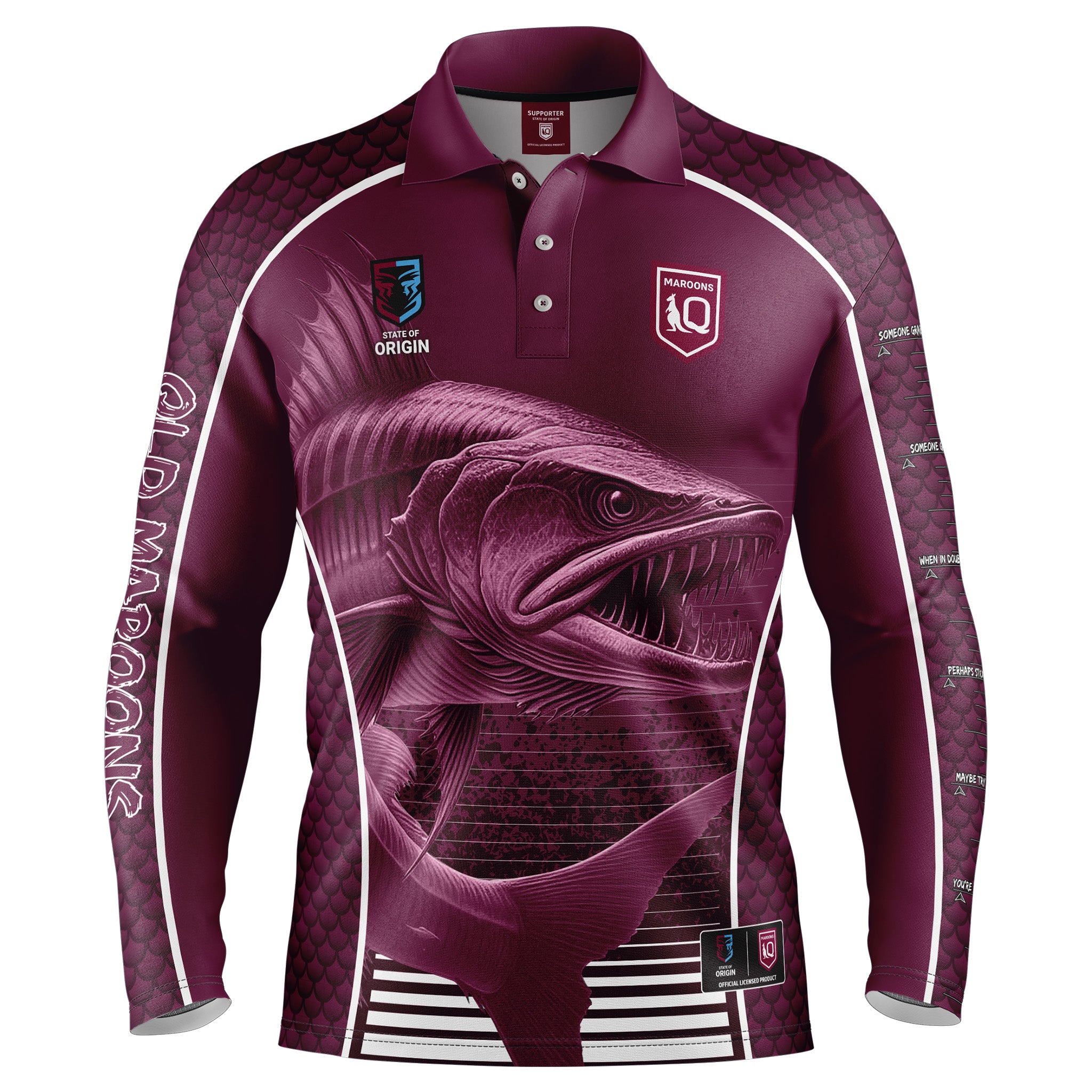 QLD Maroons 'Barracuda' Fishing Shirt - Adult – Ashtabula NZ